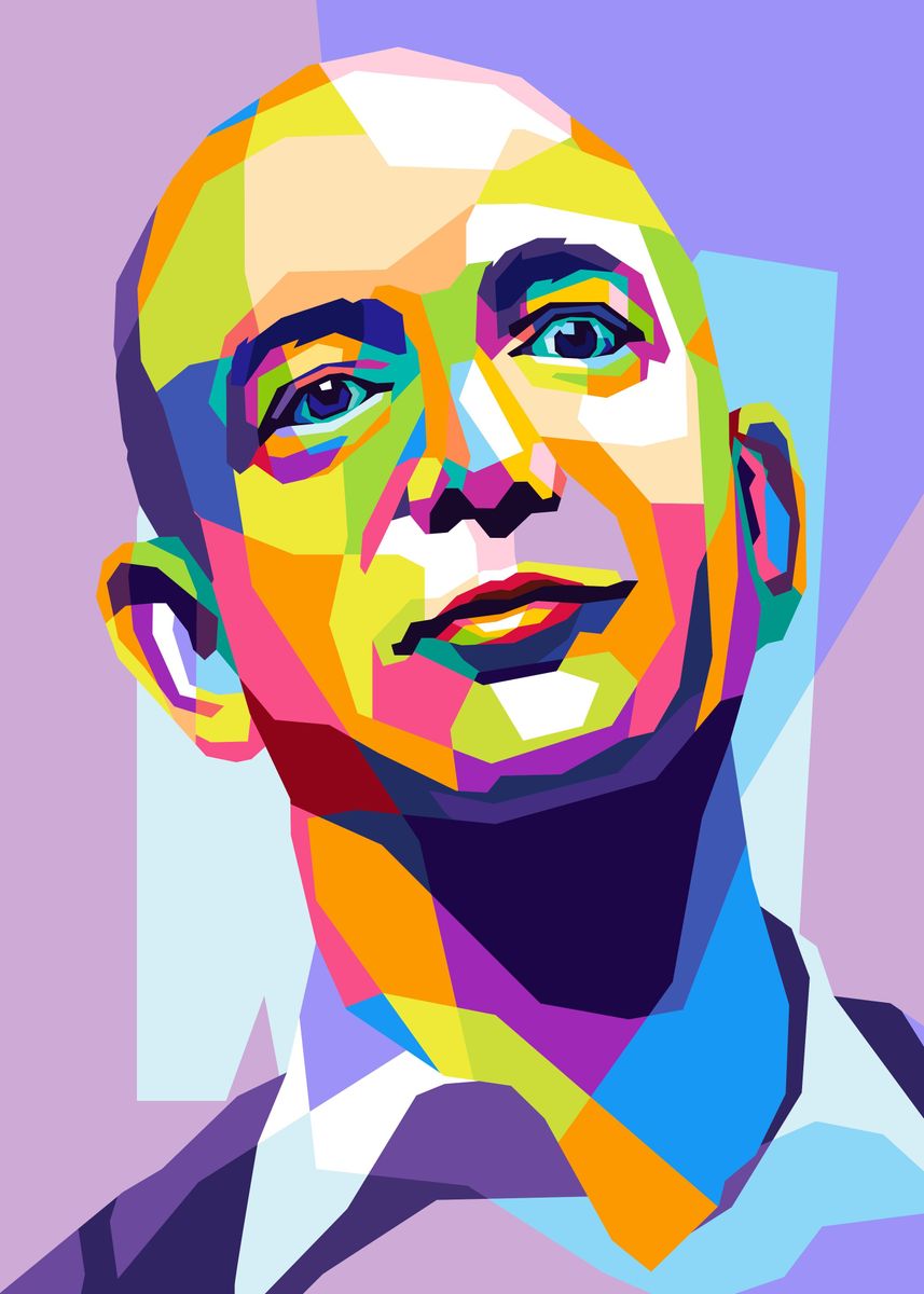 'Jeff Bezos' Poster, picture, metal print, paint by Jos Wazowski | Displate