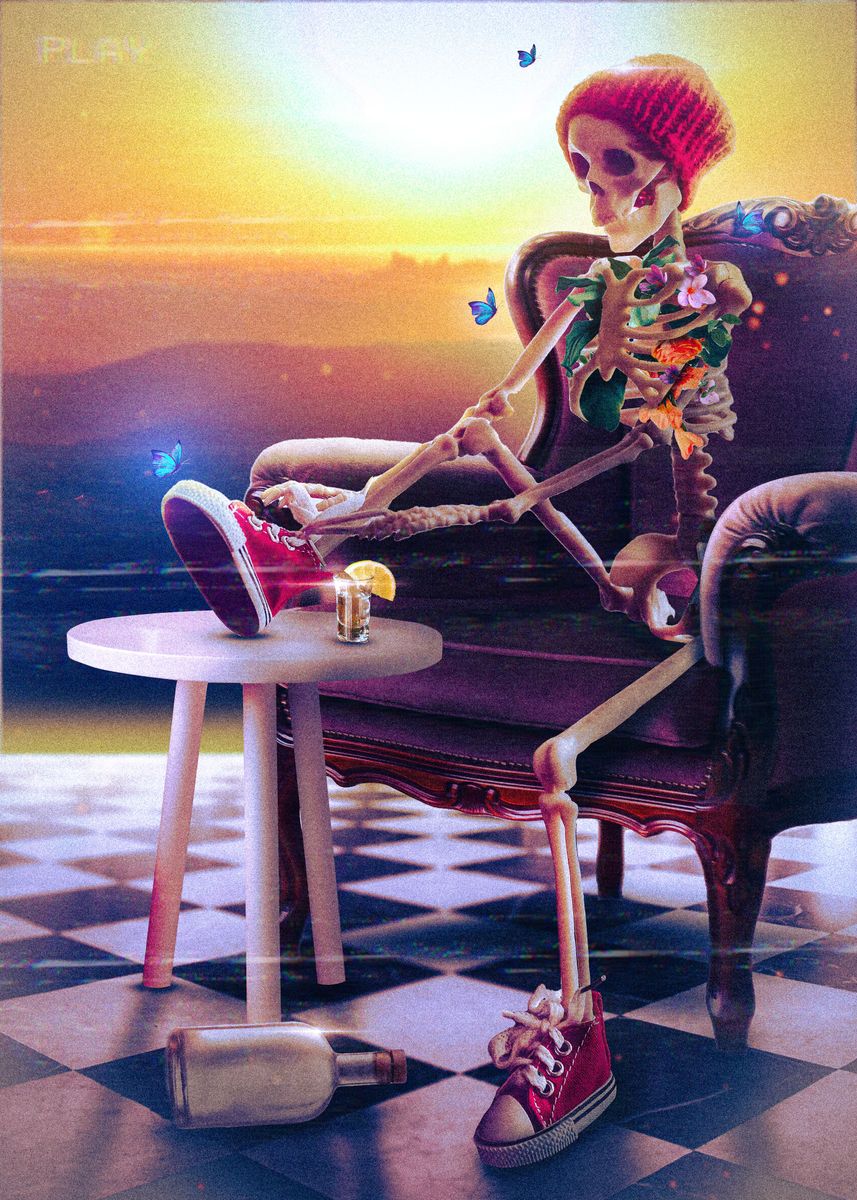 'Dead Inside but Vibing' Poster by Milos | Displate