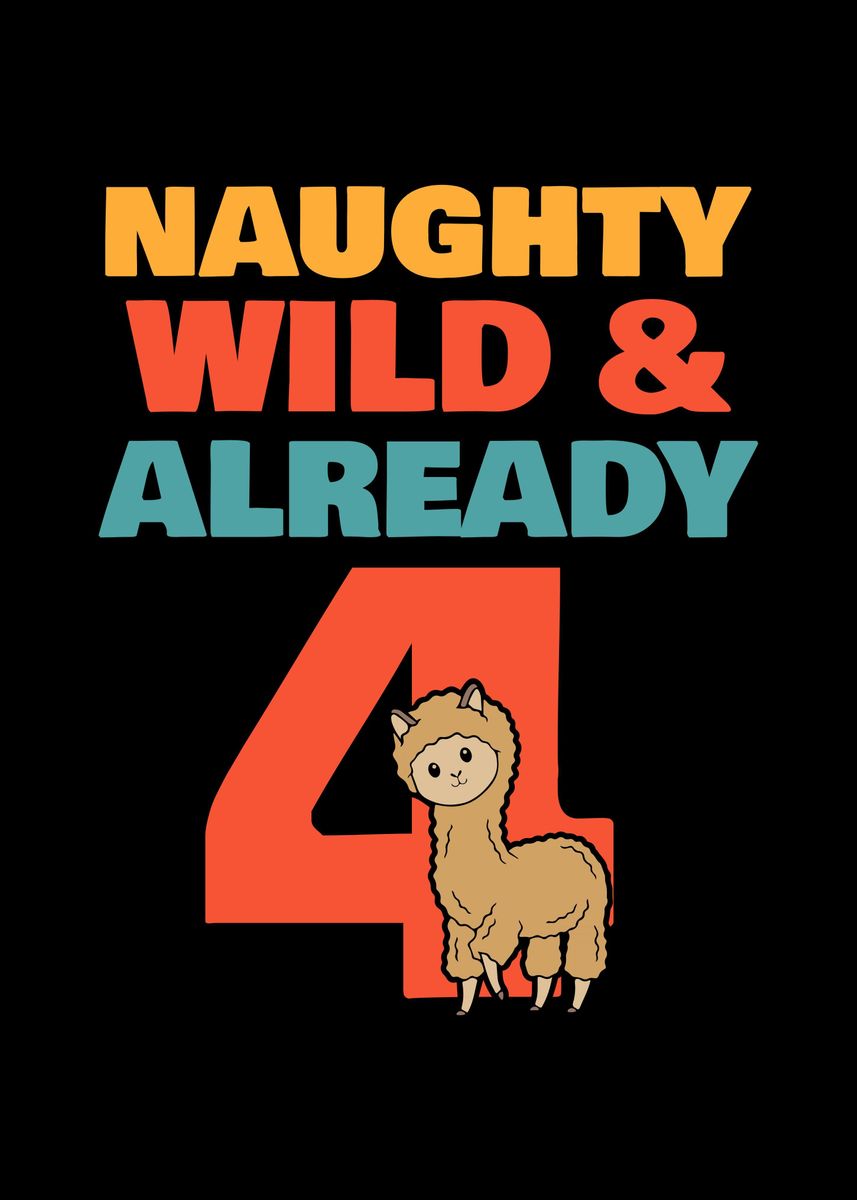 '4 years lama alpaka' Poster, picture, metal print, paint by Sebastian ...