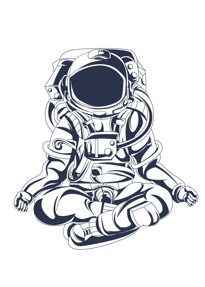 'Ink Spiritual Astronaut' Poster, picture, metal print, paint by ...