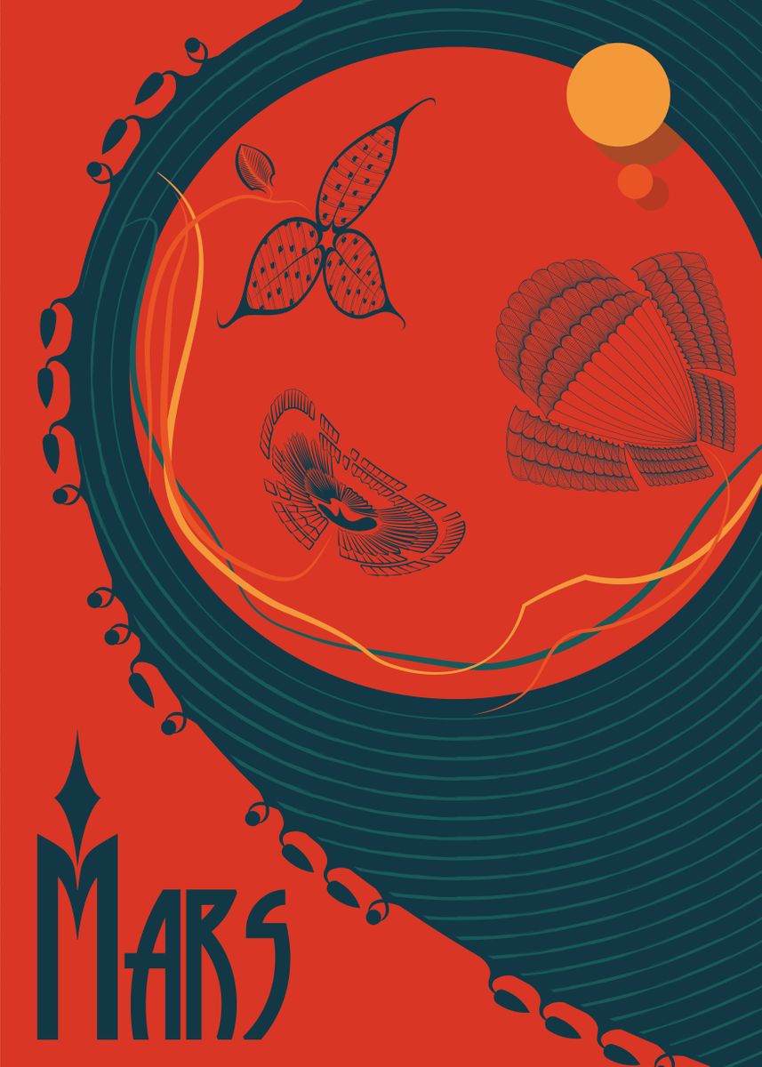 'Mars' Poster, picture, metal print, paint by Bradley Brister | Displate