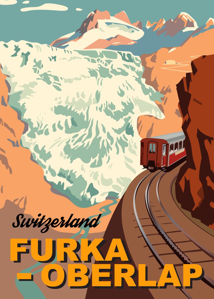 'Furka Oberlap Railway' Poster, picture, metal print, paint by Long ...