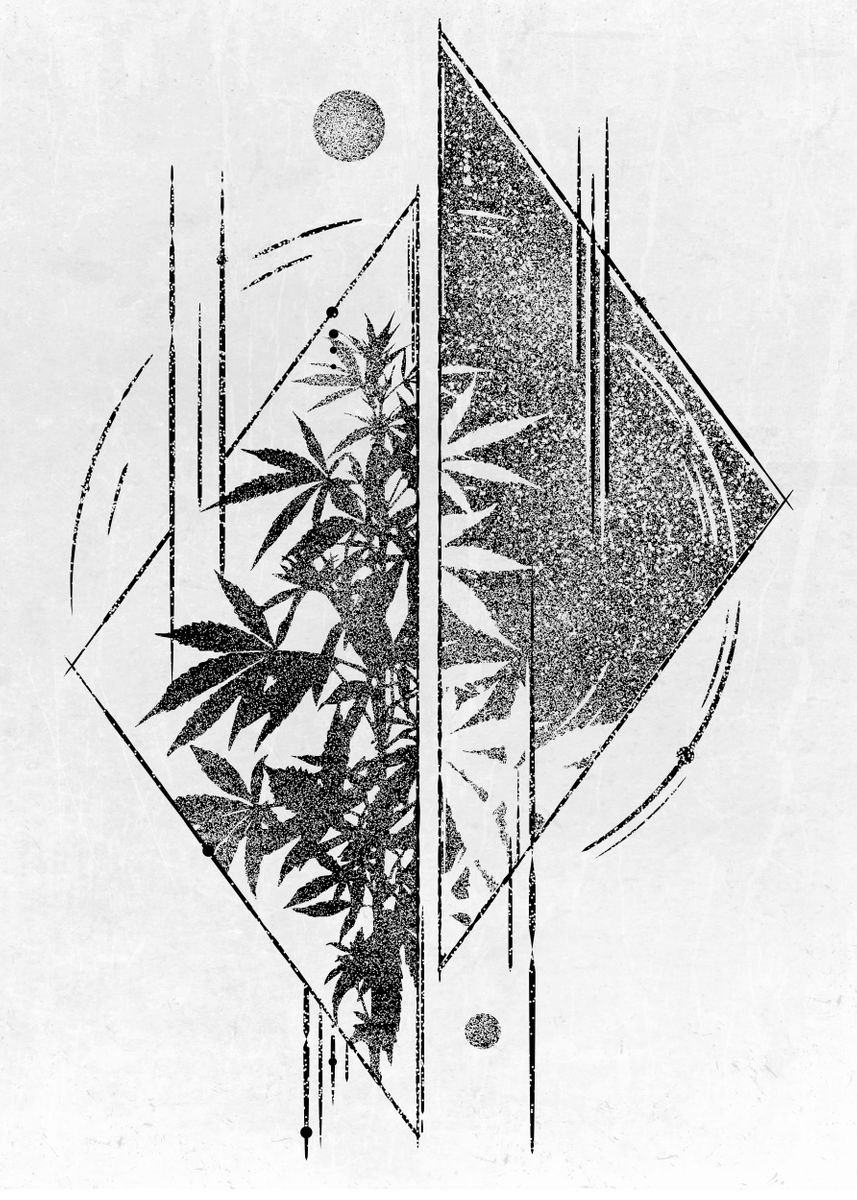 'Weed Geometry' Poster, picture, metal print, paint by Ilya Danilov ...