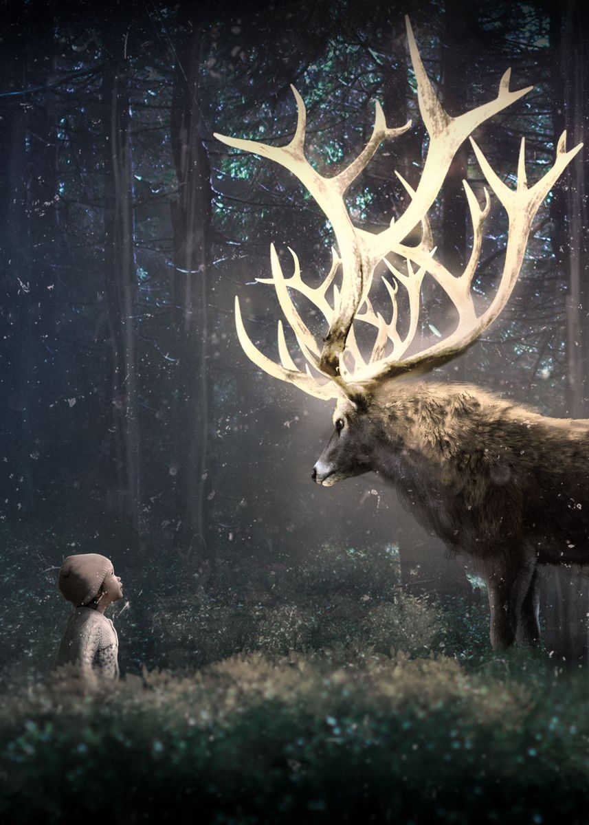 'The Stag' Poster, picture, metal print, paint by CamzArt | Displate