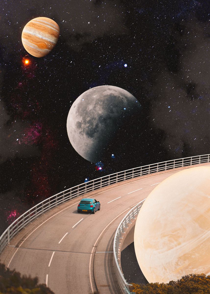 'Highway to space' Poster, picture, metal print, paint by Jaymorales ...