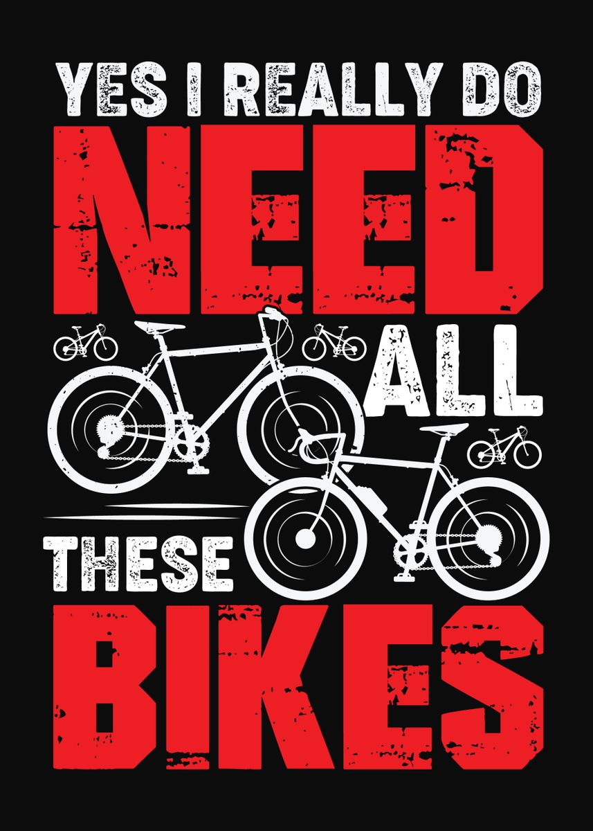 'Funny Bike Cyclist Design' Poster, picture, metal print, paint by ...