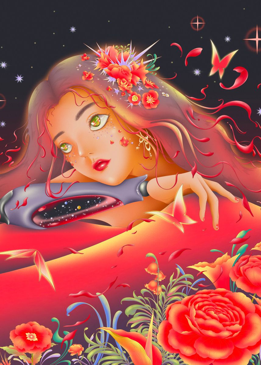 'Luminary galaxy spark' Poster, picture, metal print, paint by RevArt ...