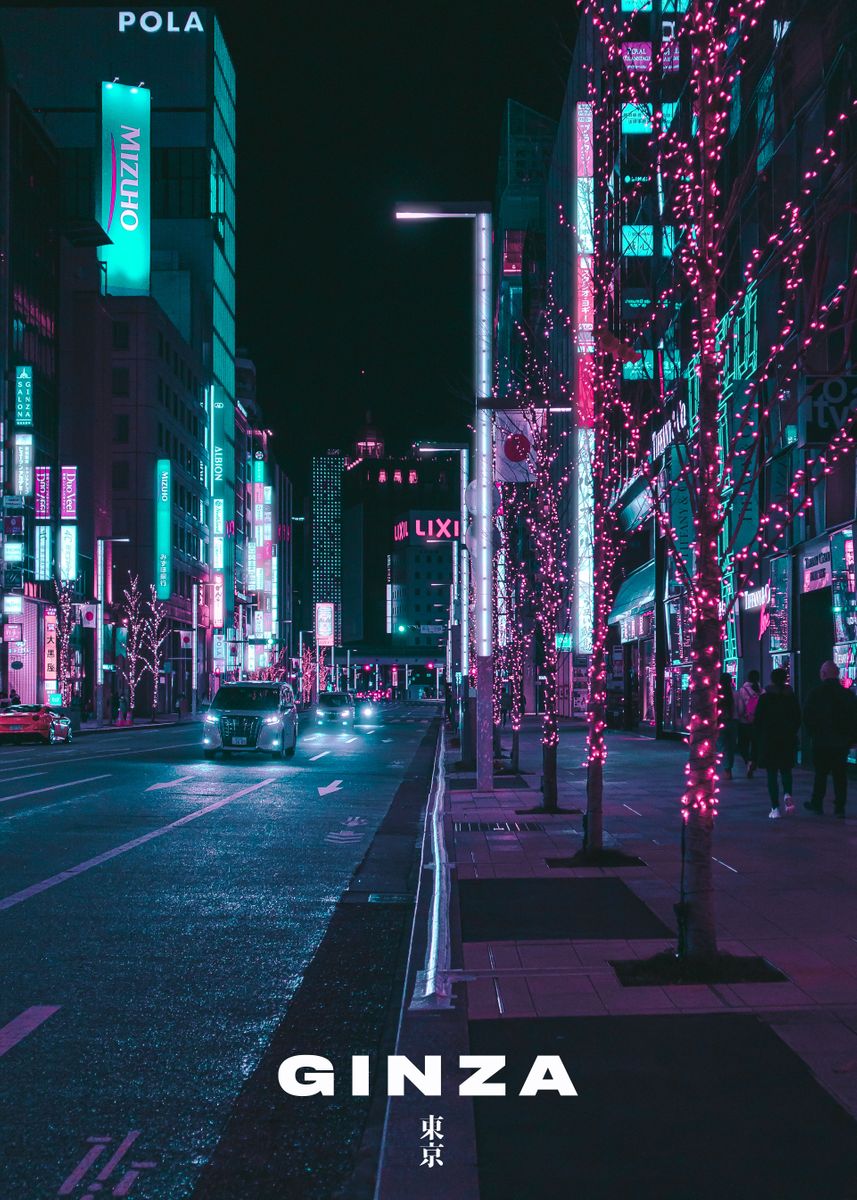'Cyberpunk Tokyo Night' Poster, picture, metal print, paint by microice ...