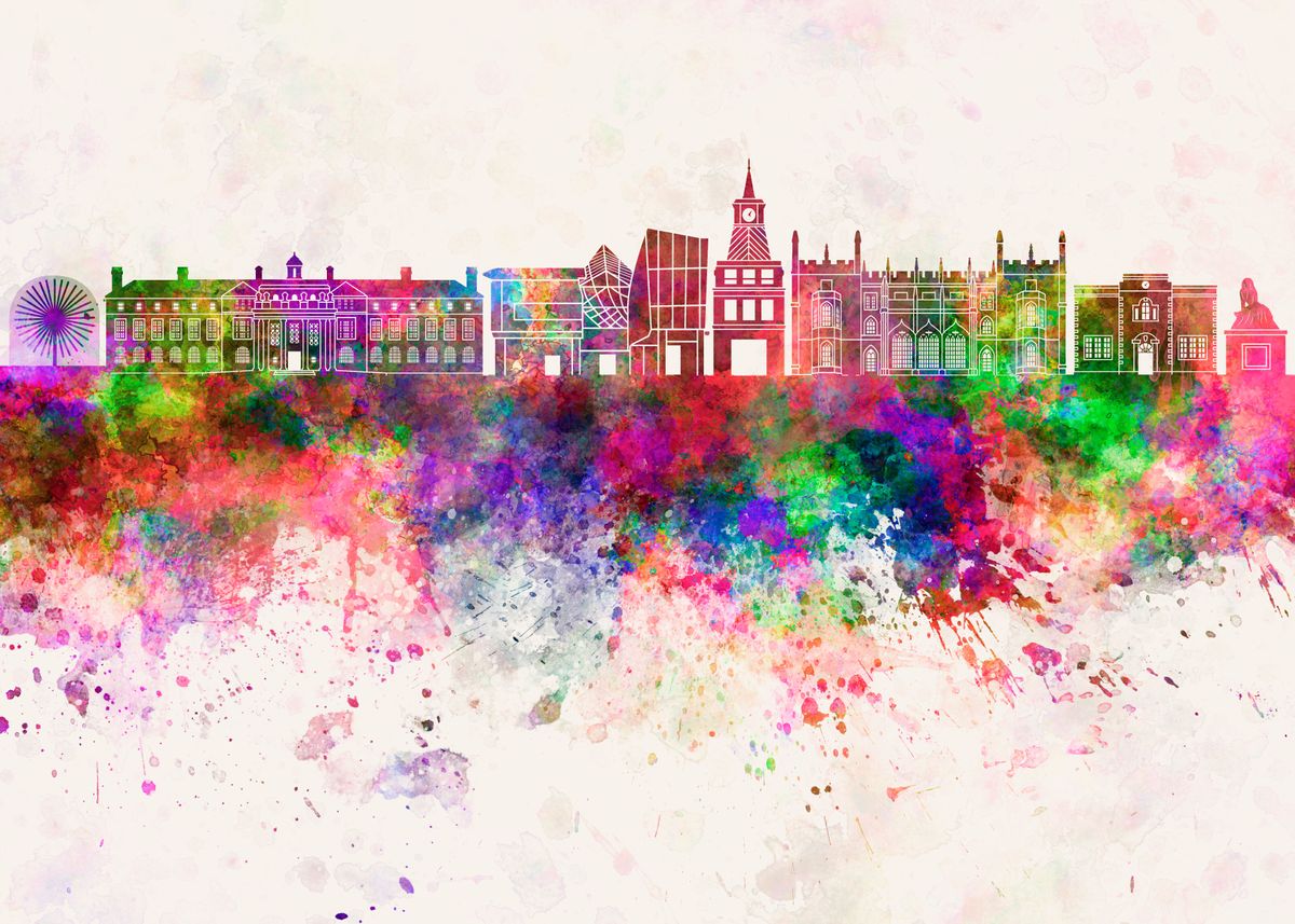 'Nuneaton skyline' Poster by Cristina Romero | Displate