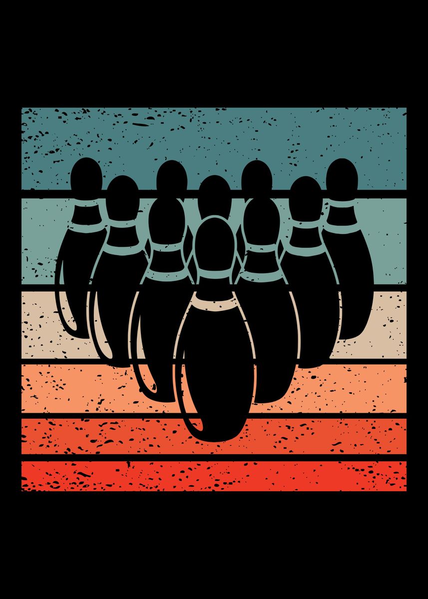 'Bowling Retro Vintage' Poster by royalsigns | Displate