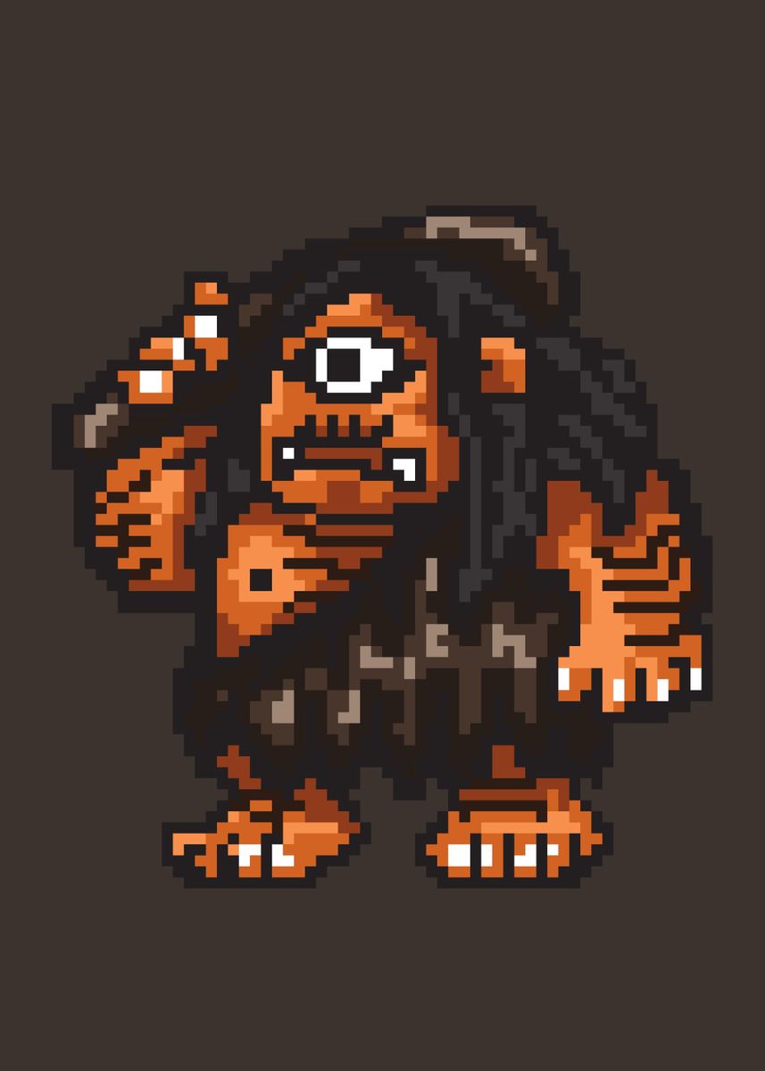 'Pixel Art Cyclops ' Poster by Simon Clement | Displate