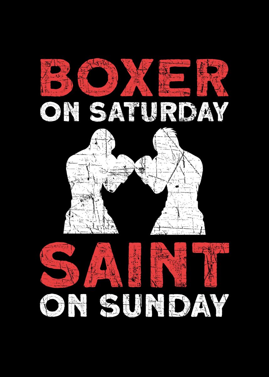 'Boxer On Saturday Saint' Poster, picture, metal print, paint by Fabian ...