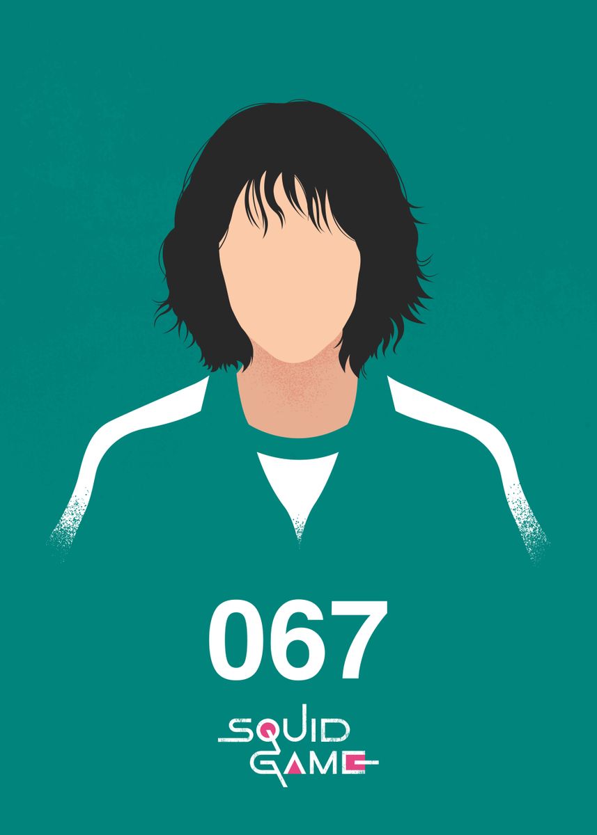 'Player 067' Poster, picture, metal print, paint by Squid Game | Displate