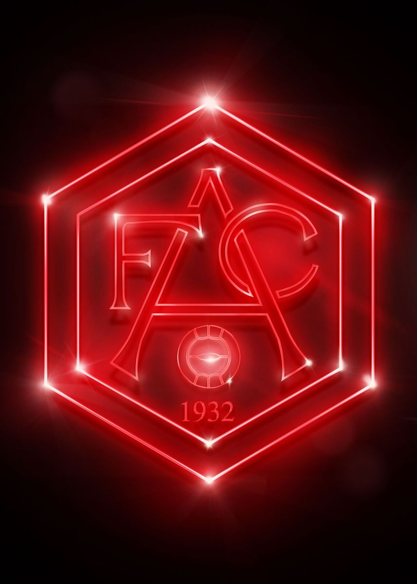 'Arsenal 1932 Crest Neon' Poster, picture, metal print, paint by ...