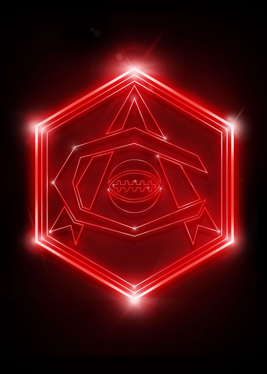 'Arsenal 1936 Crest Neon' Poster, picture, metal print, paint by ...