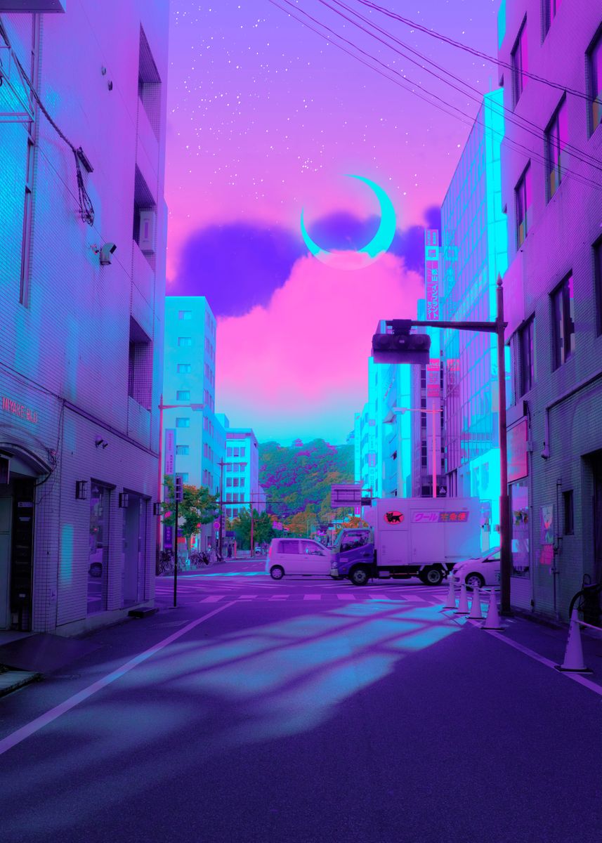 'Night Of Neon Colors' Poster, picture, metal print, paint by Funglazie ...