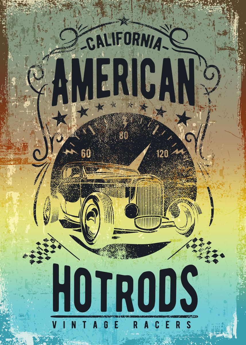 'American Custom Motorcycle' Poster by Edson Maciel Santos | Displate