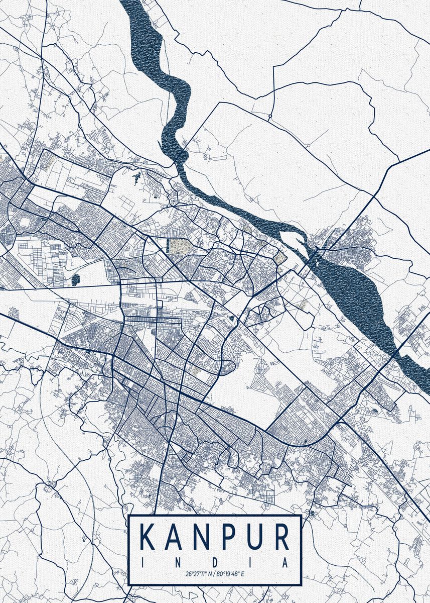 'Kanpur City Map Coastal' Poster by deMAP Studio | Displate