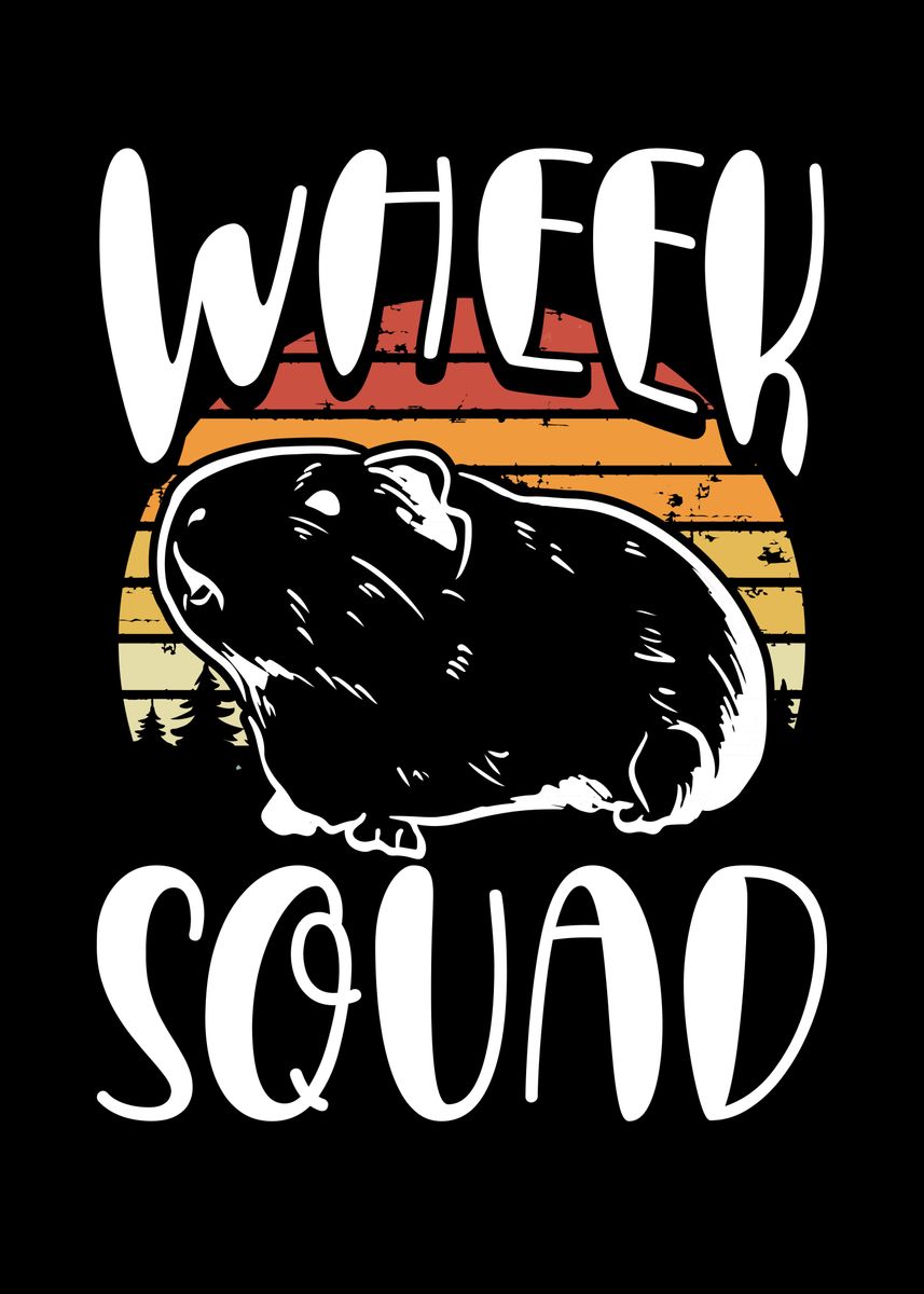 'Vintage wheek guinea pig' Poster by BeMi | Displate