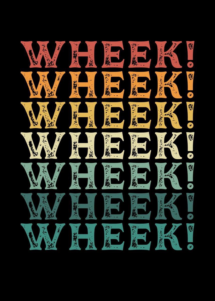 'Guinea pig wheek retro' Poster, picture, metal print, paint by BeMi ...