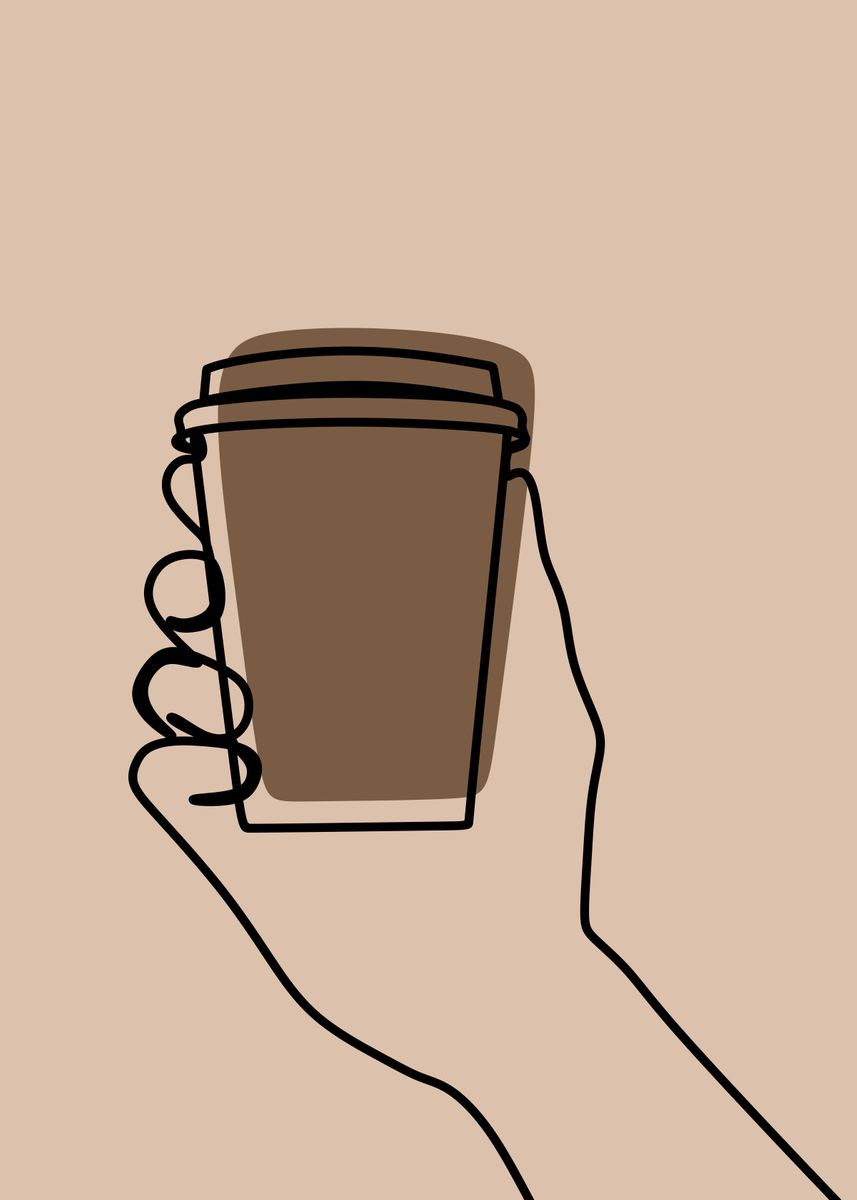 'Morning Coffee line art' Poster by Human Shadow | Displate