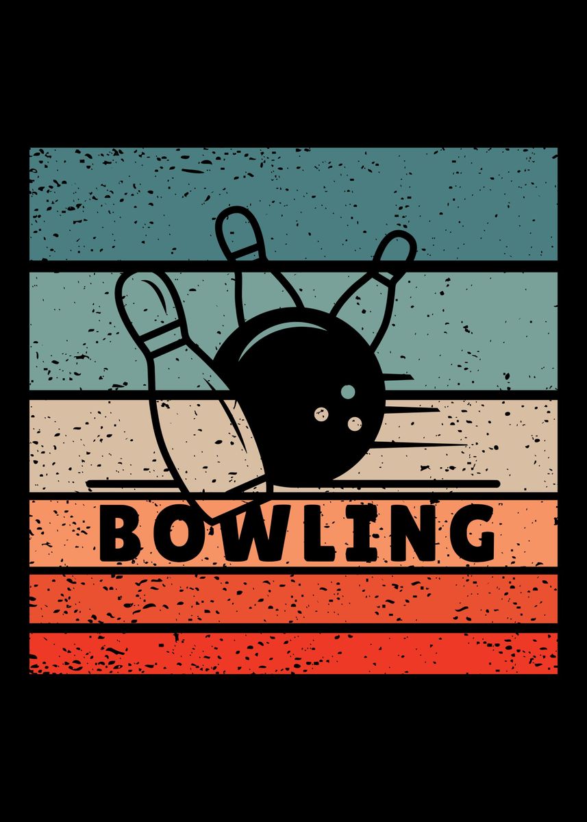 'Bowling Retro Vintage' Poster, picture, metal print, paint by ...