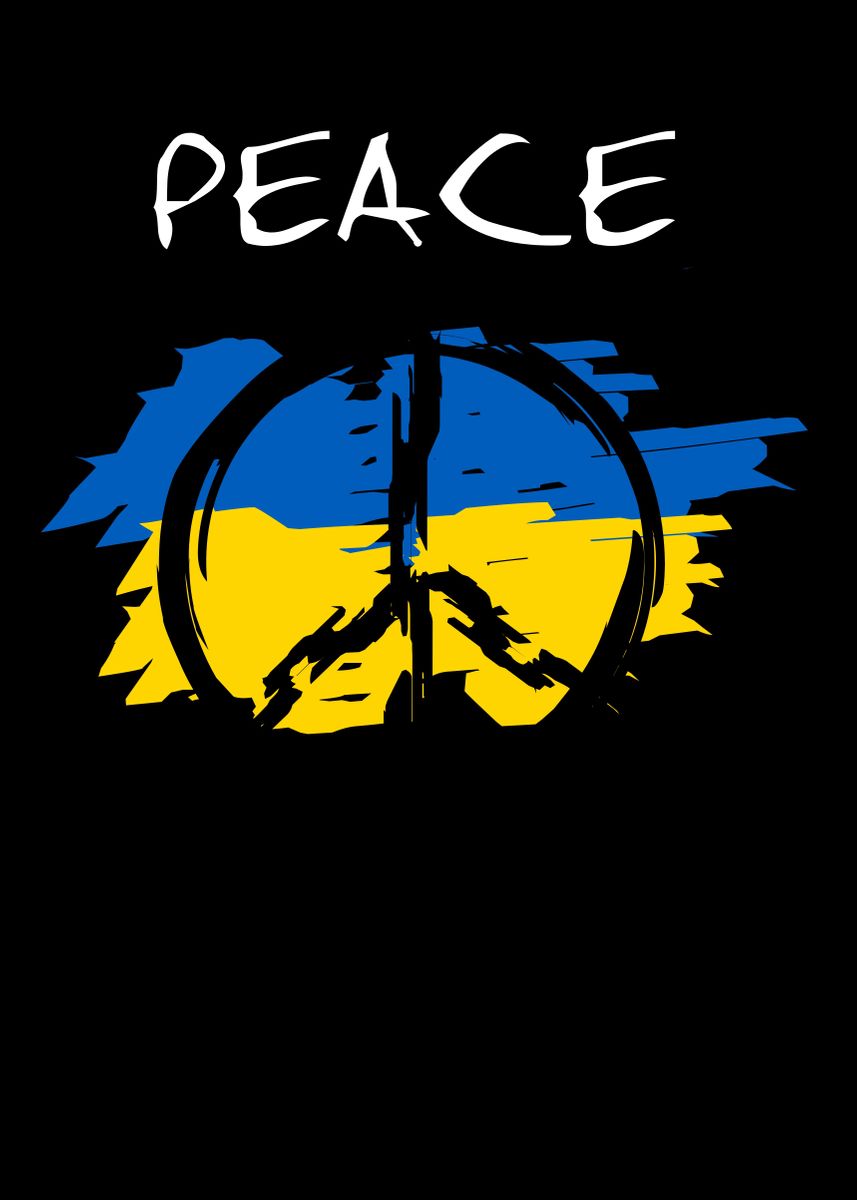 'peace logo with ukraine fl' Poster by Nurjali BD | Displate