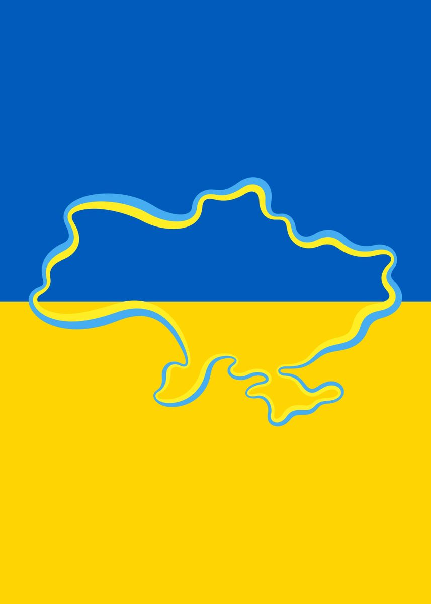 'Ukraine Map' Poster, picture, metal print, paint by Simon Clement ...