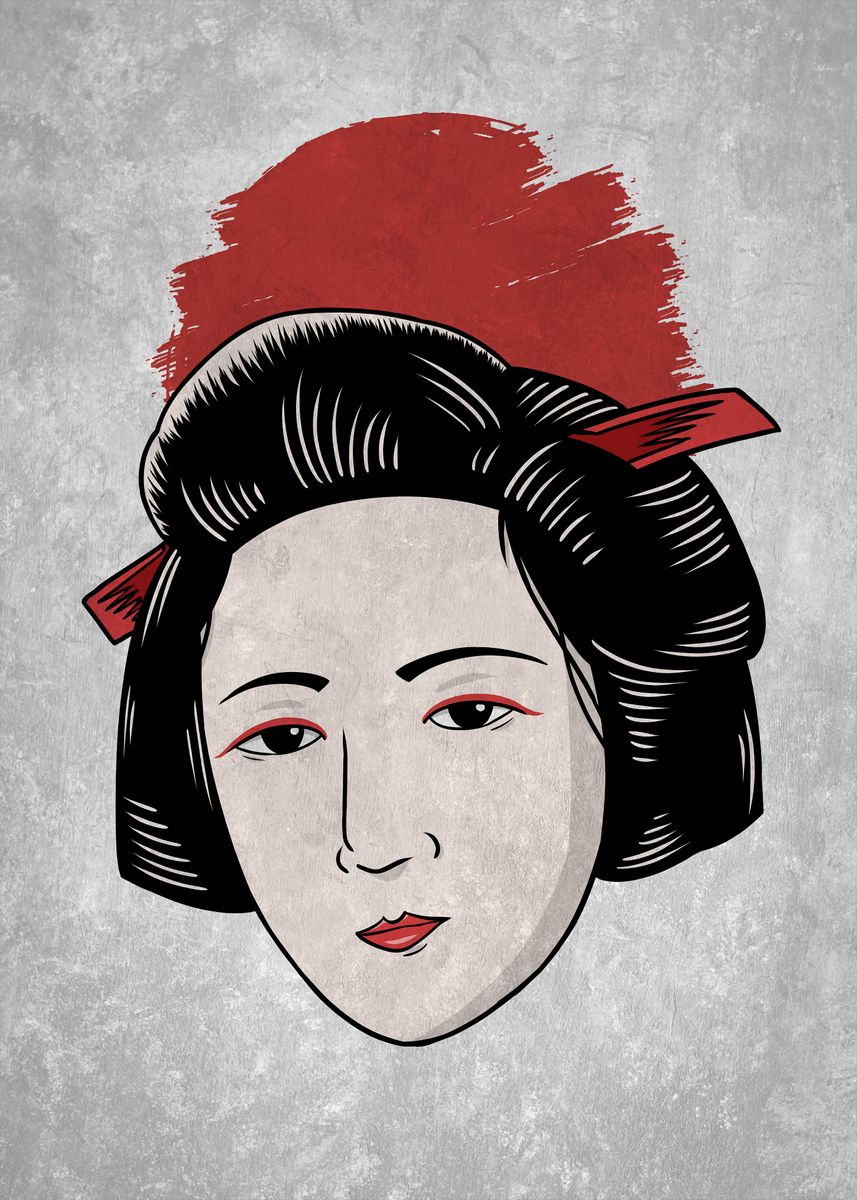 'Japanese Art Geisha GIRL' Poster, picture, metal print, paint by ...