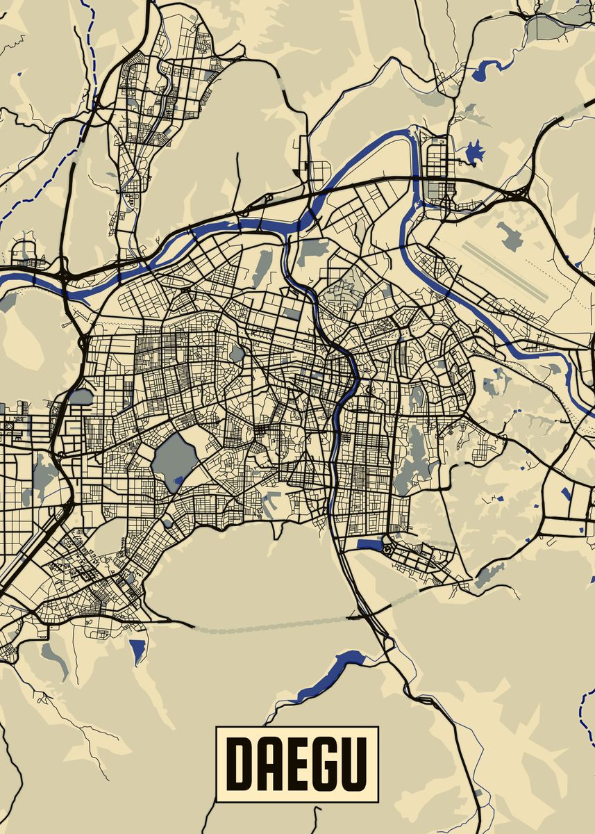 'Daegu Map' Poster by Sam Kal | Displate