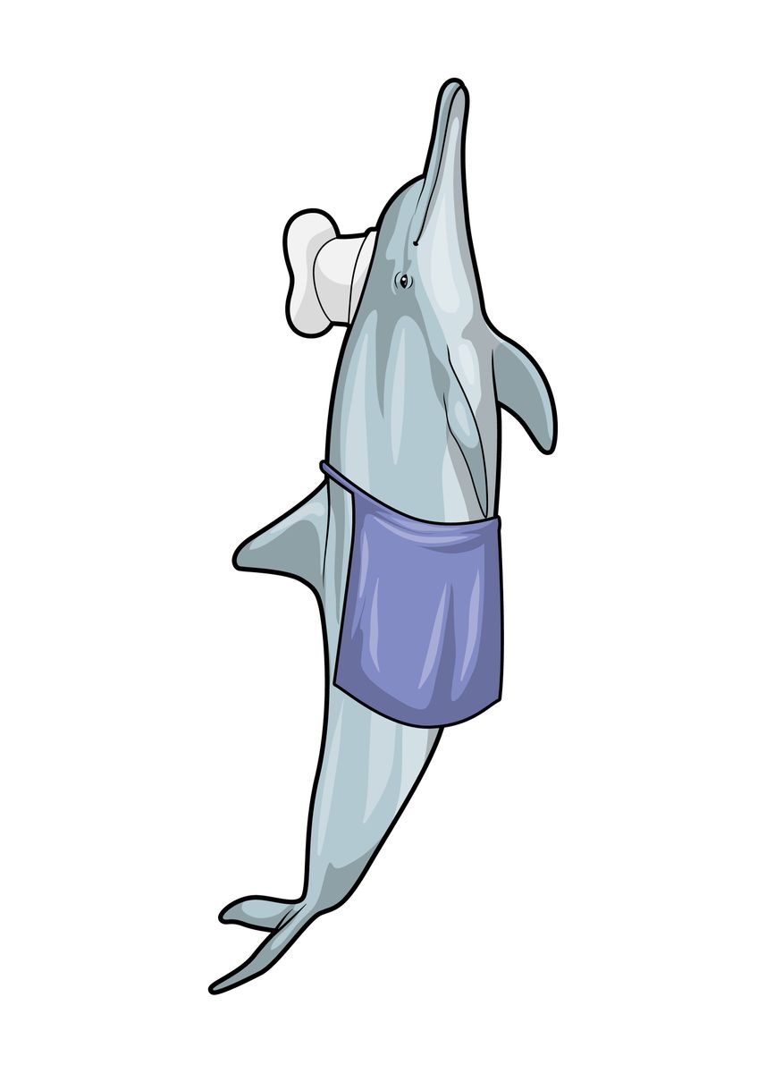 'Dolphin Cook Chef hat' Poster, picture, metal print, paint by Markus ...