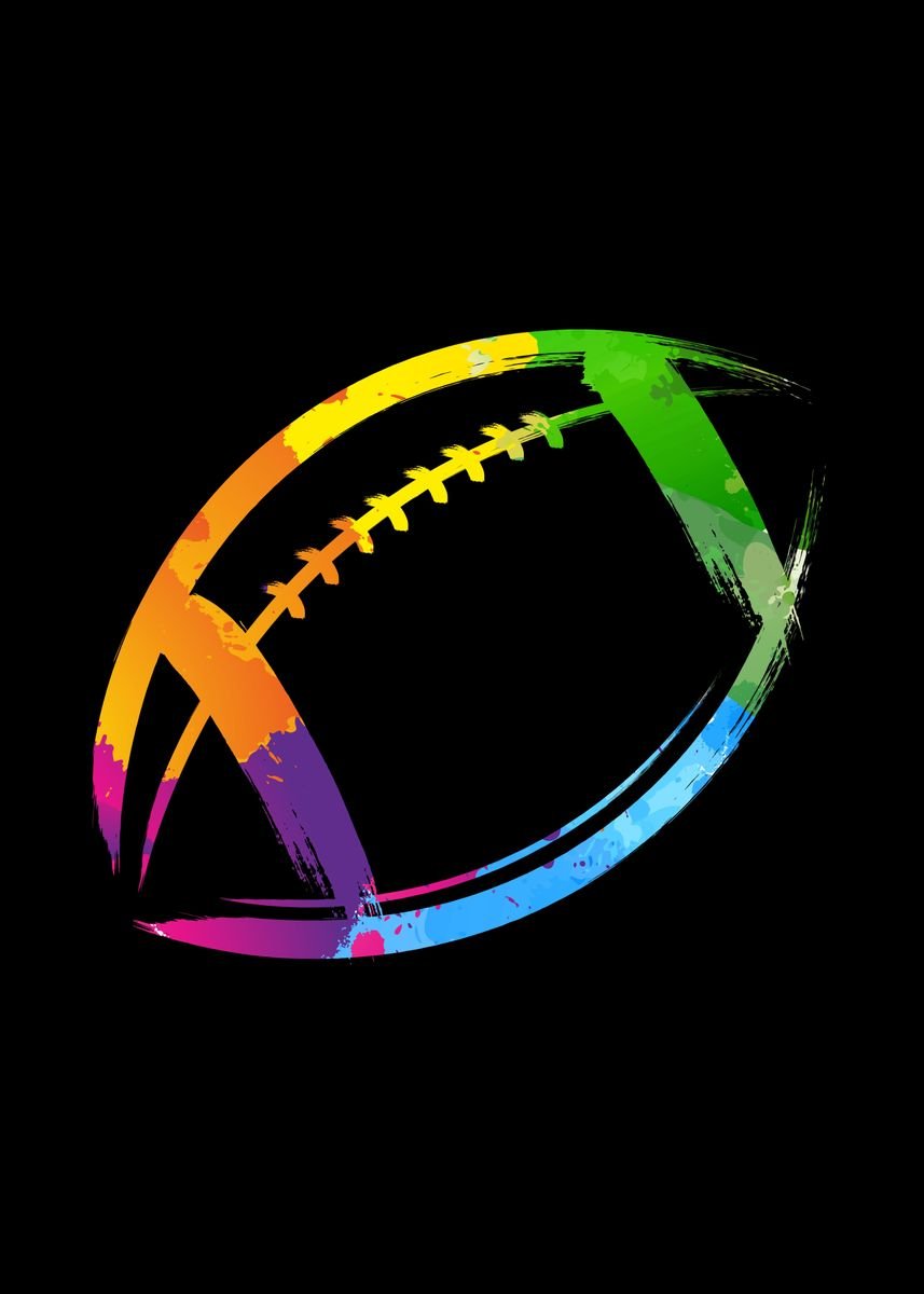 'Colorful Football Sport' Poster, picture, metal print, paint by ...