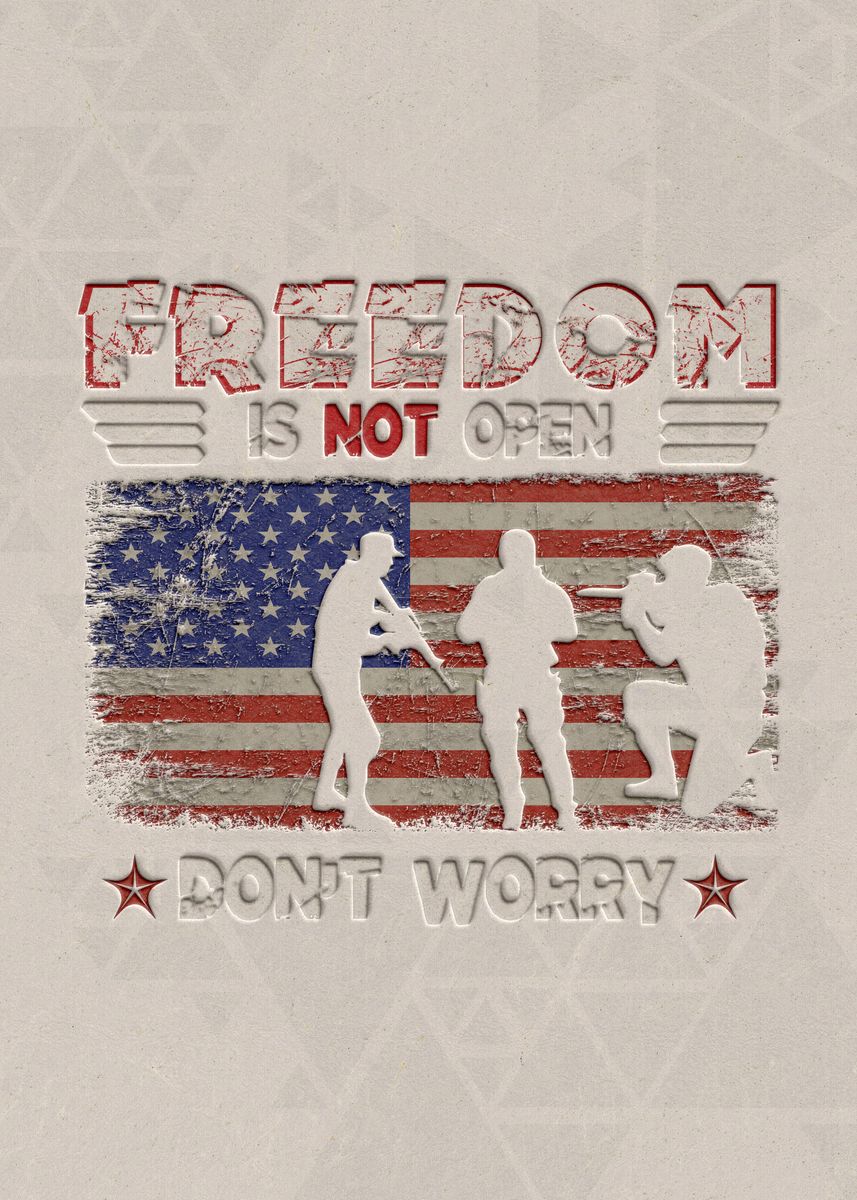 'Freedom is not open' Poster, picture, metal print, paint by Dutton Jerrell | Displate