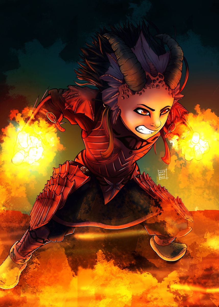 'Effreet the Daraco' Poster, picture, metal print, paint by melbrins ...