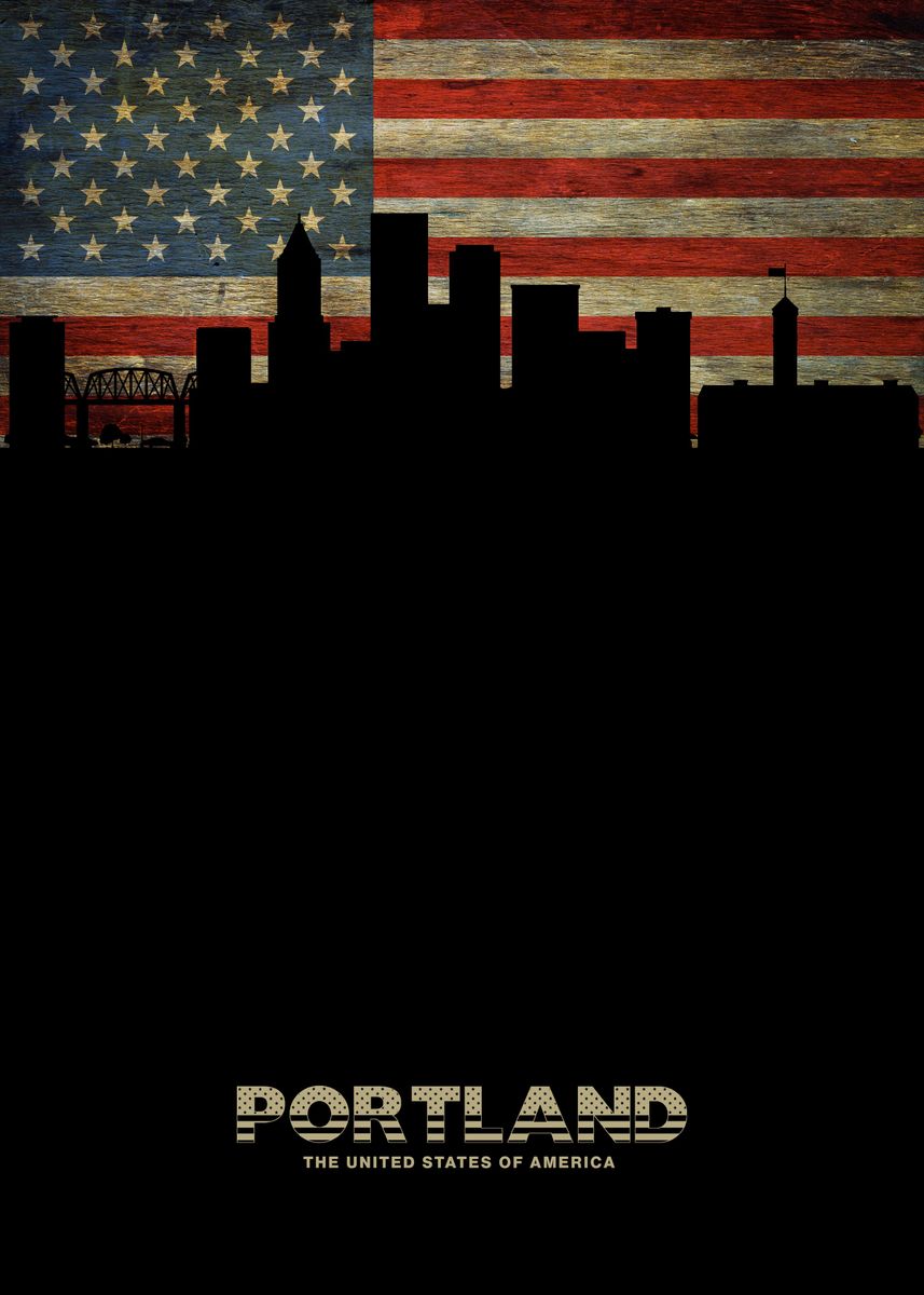'Portland Oregon US' Poster, picture, metal print, paint by ...