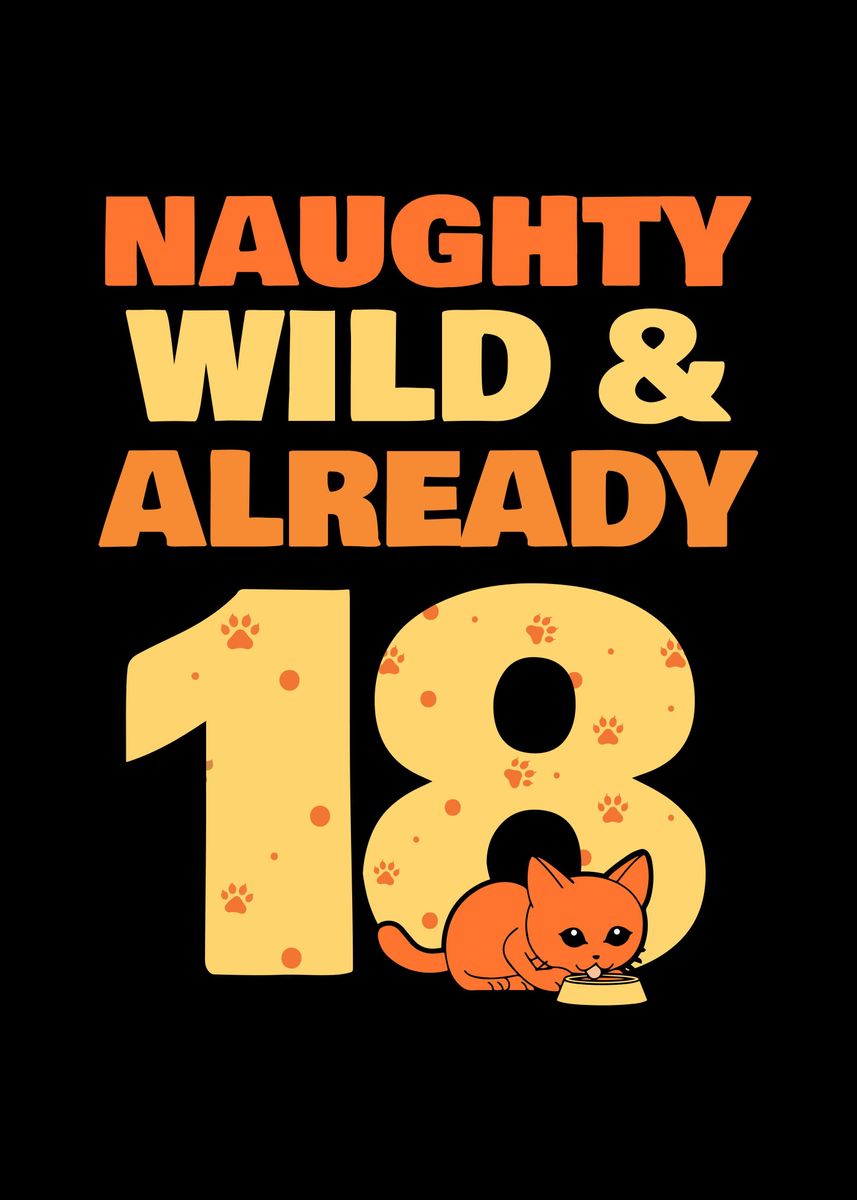 '18 years cat' Poster, picture, metal print, paint by Sebastian Wünsche ...