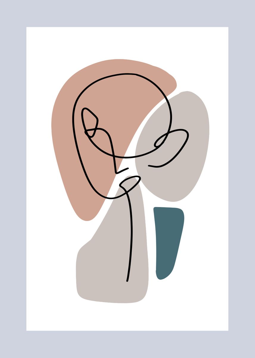 'Aesthetic one line art ' Poster, picture, metal print, paint by Human ...