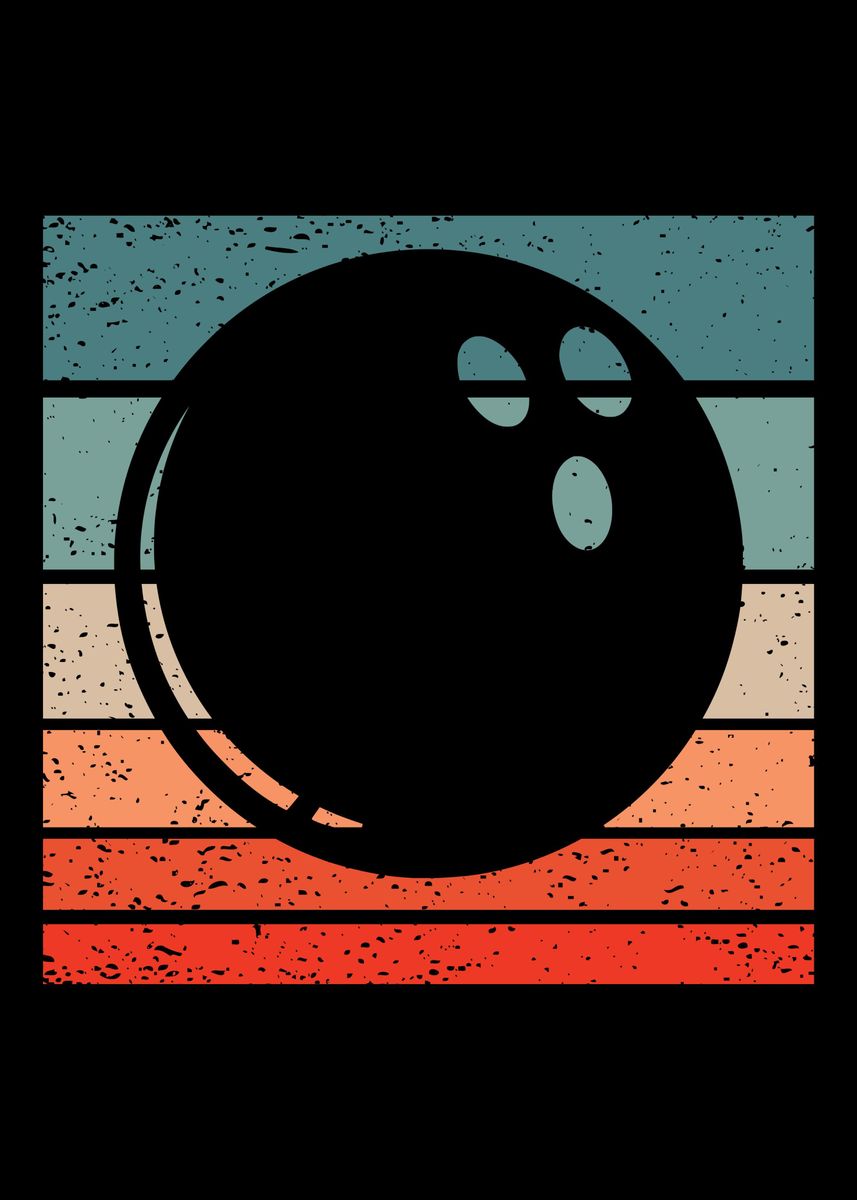 'Bowling Retro Vintage' Poster, picture, metal print, paint by ...