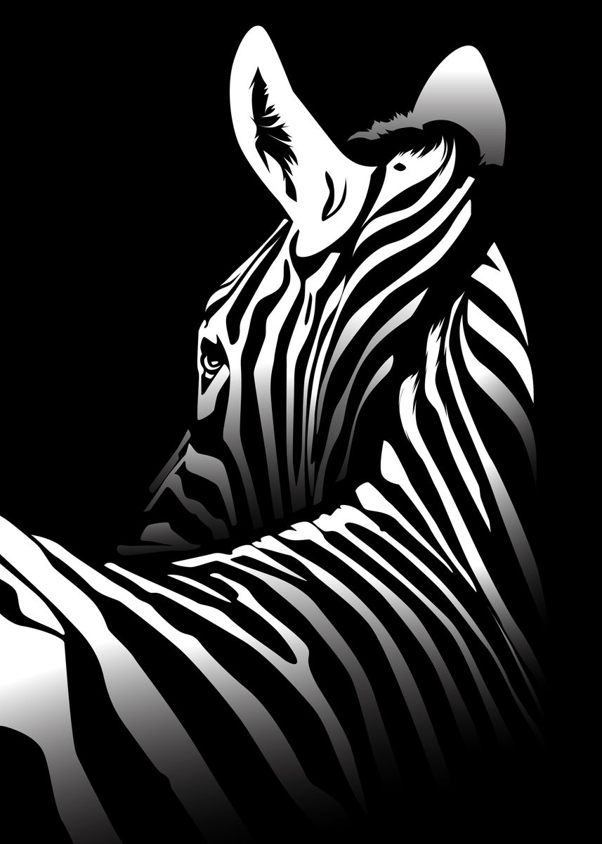 'Minimalist Zebra' Poster by PowerUp Design | Displate