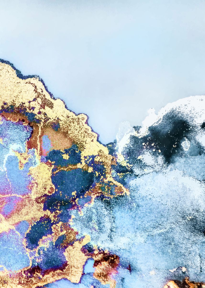 'Golden Lining' Poster, picture, metal print, paint by 83 Oranges by ...