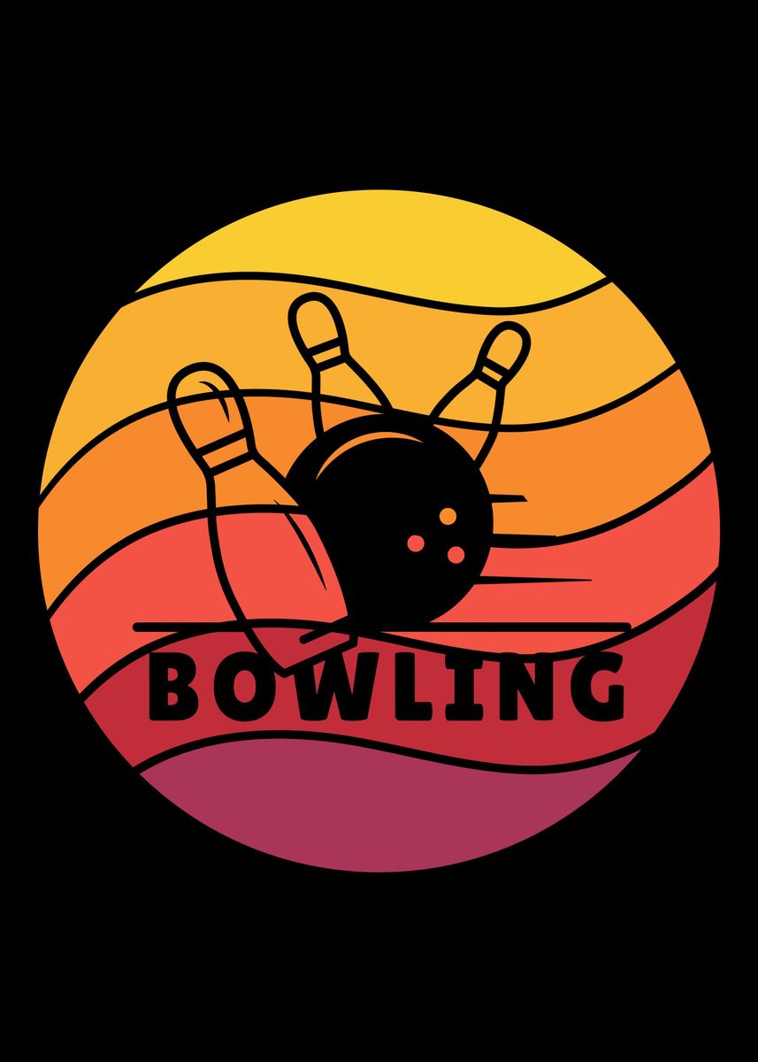 'Bowling Retro Vintage' Poster, picture, metal print, paint by ...