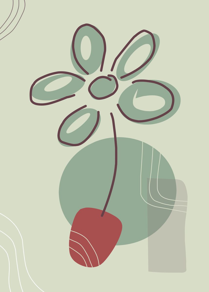 'Minimalist Floral' Poster, picture, metal print, paint by FUM Design ...