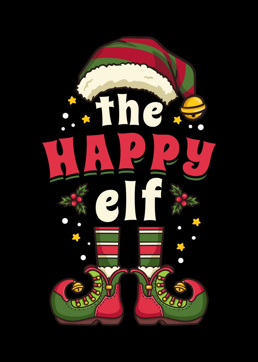'Happy Elf Christmas' Poster by Mealla | Displate