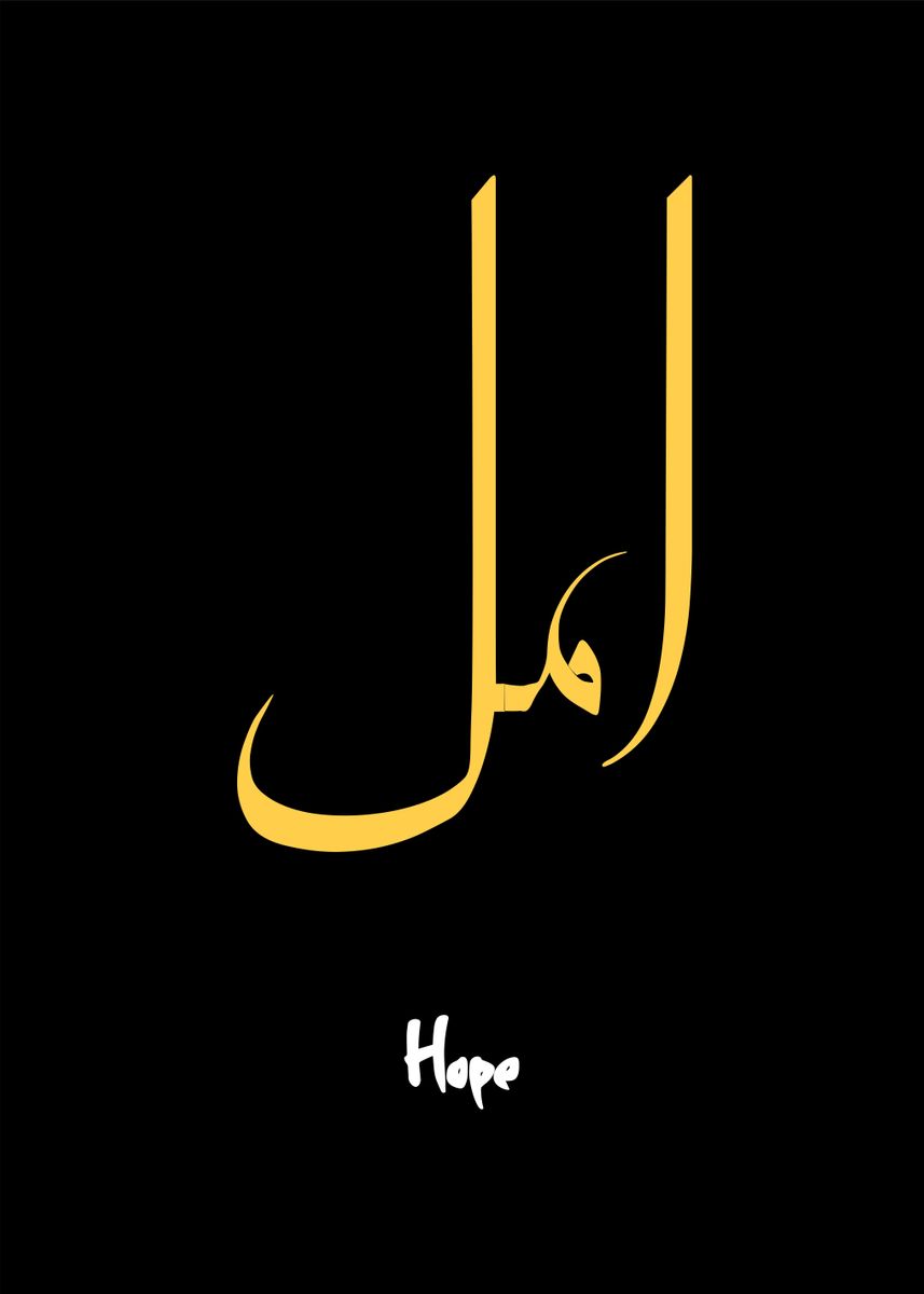 'hope arabic calligraphy' Poster, picture, metal print, paint by ...