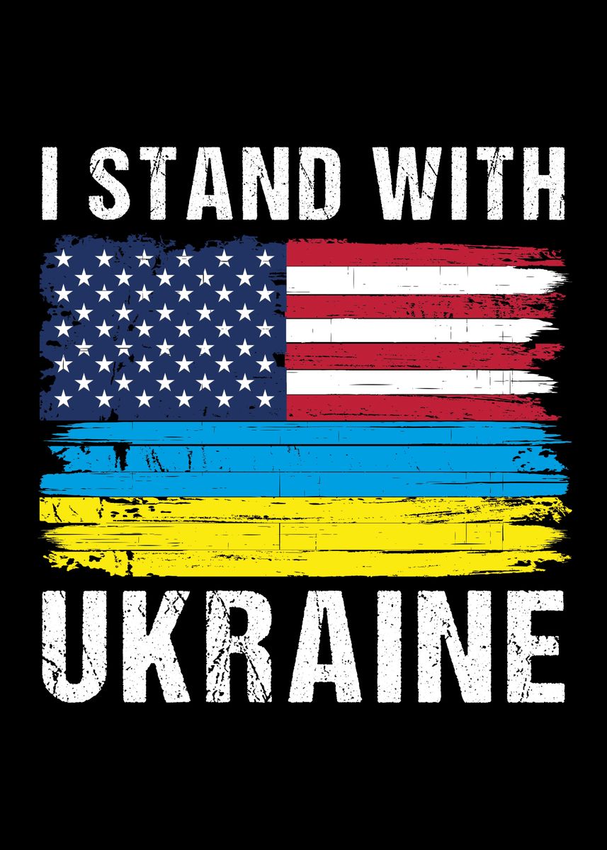 'I Stand with Ukraine' Poster, picture, metal print, paint by Phil ...