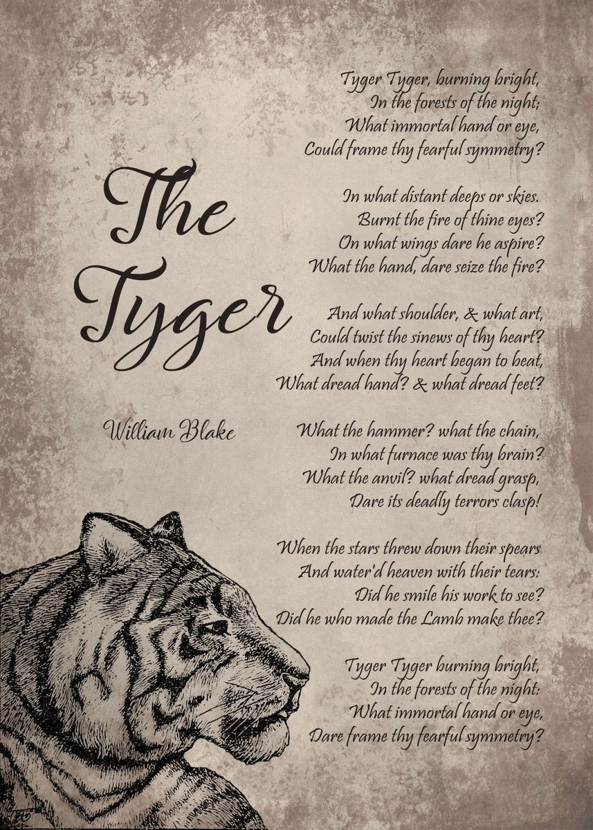 'The Tyger' Poster, picture, metal print, paint by XandYart | Displate
