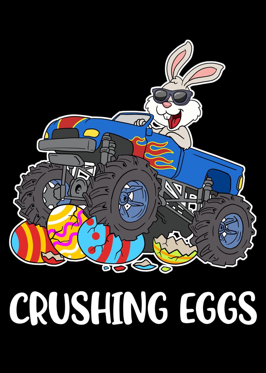 'Easter Monster Truck' Poster, picture, metal print, paint by CatRobot ...