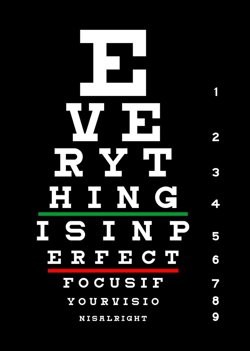 'vision eye chart test' Poster, picture, metal print, paint by ...