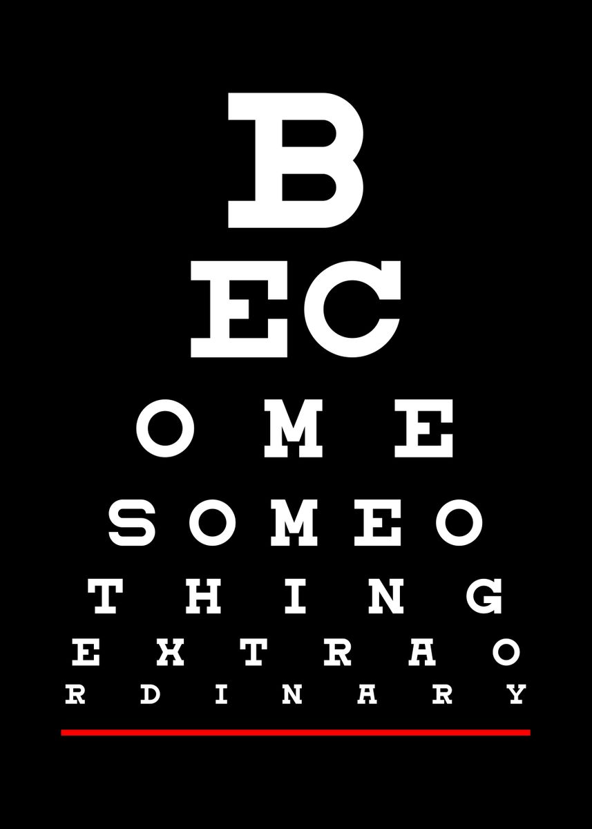 'vision eye chart test' Poster, picture, metal print, paint by ...