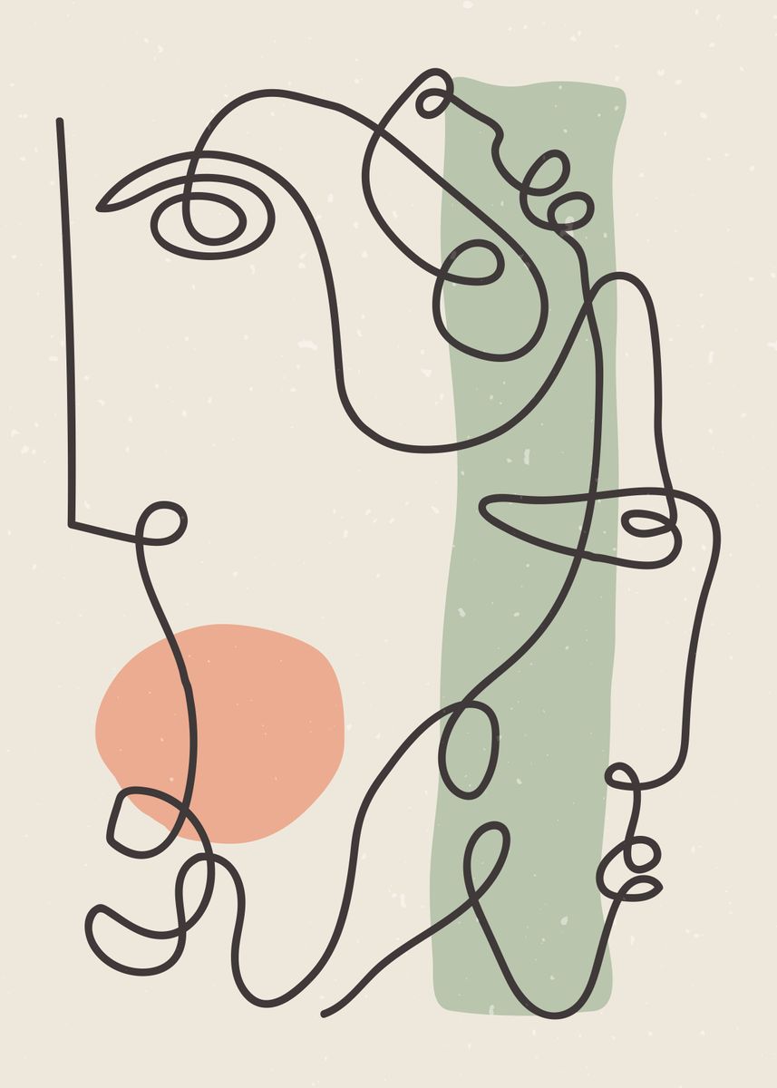 'Abstract hand drawn faces' Poster by Human Shadow | Displate